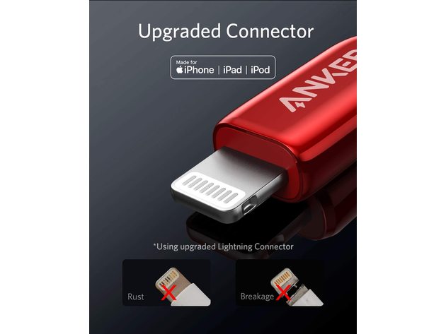 Anker 762 USB-C to Lightning Cable Red / 6ft | Joyus