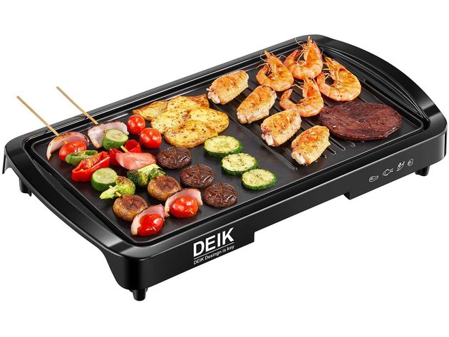 DEIK Electric Griddle, 1600W Nonstick Pancake Griddle, Smokeless Coated ...