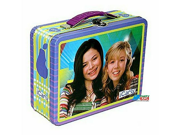 iCarly Square Carry All Tin Stationery Lunch Box - Purple/Green | Joyus