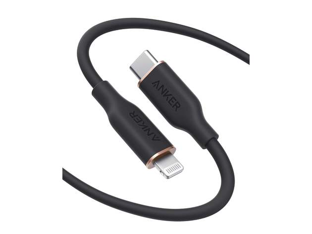 Anker 641 USB-C to Lightning Cable (Flow, Silicone) 6ft / Midnight ...