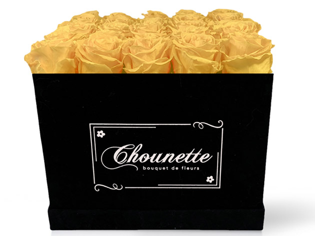 Chounette Preserved Roses (25 Yellow Roses/Black Box) | TMZ