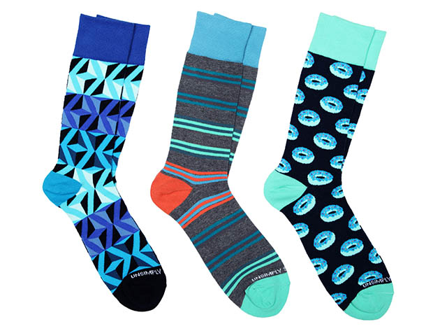 3-Pair Socks Combo Pack (Donuts/Magicians Triangle/Concord Stripe ...