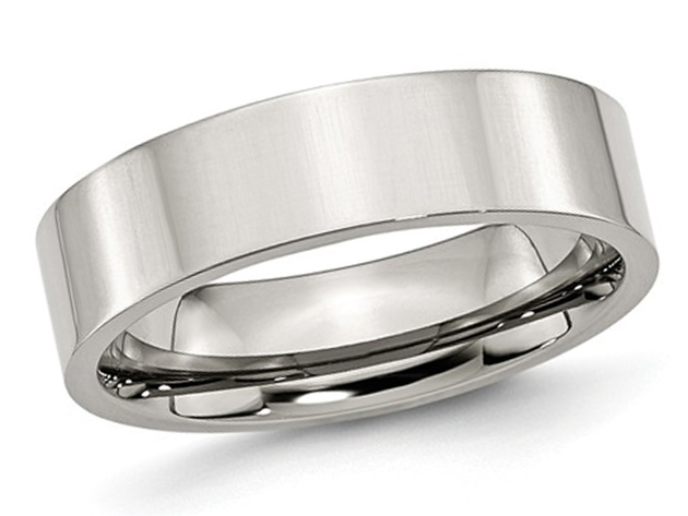 Mens Chisel 6mm Stainless Steel Comfort Fit Wedding Band - 13 | StackSocial