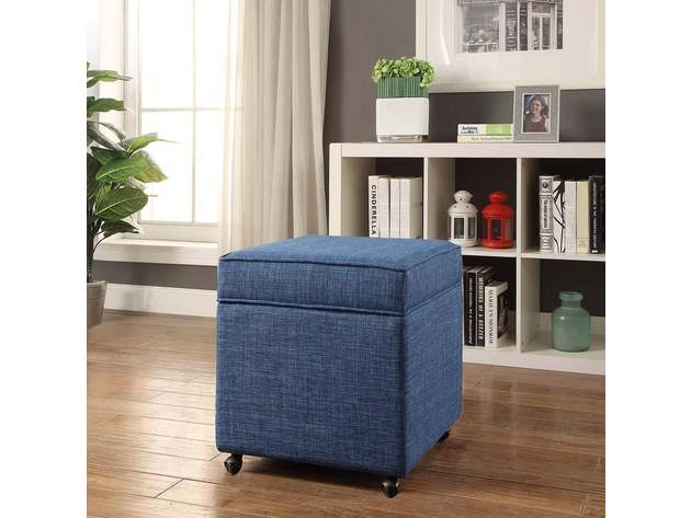 Harrison Storage Cube Ottoman Blue | Joyus