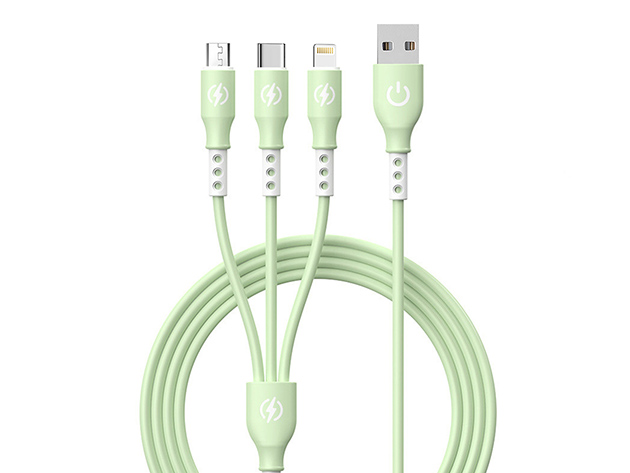 3-in-1 Fast Data Transfer & Charging Multi-Cable (Green) | Android ...