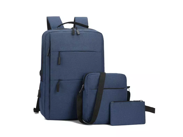 3-Piece Multifunction Large Capacity Laptop Bags Set (Blue) | Gadget Hacks