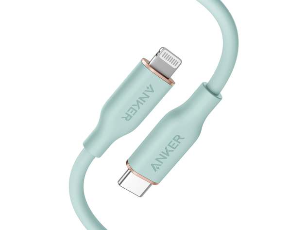 Anker 641 USB-C to Lightning Cable (Flow, Silicone) - 3ft/Mint Green ...