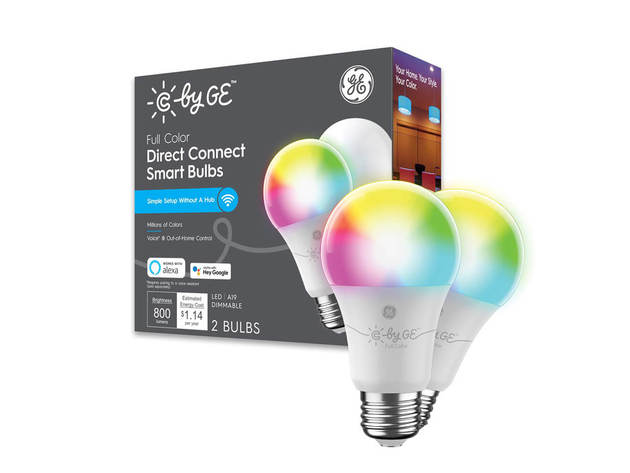 Cync by GE 93128982 Full Color Direct Connect Smart Bulbs (2 LED A19 ...