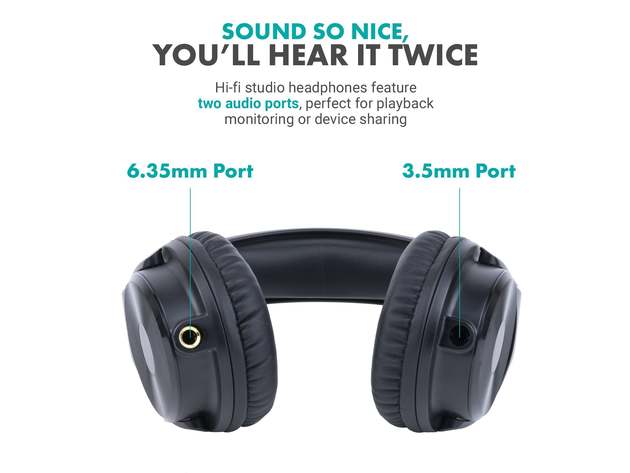 Hi-Fi Studio Monitoring Headphones w/ Microphone | StackSocial
