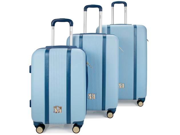 Mia 3 Piece Expandable Retro Luggage Set Light Blue | theChive University