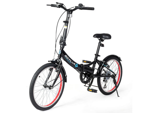 Goplus 20'' Lightweight Adult Folding Bicycle Bike w/ 7-Speed ...