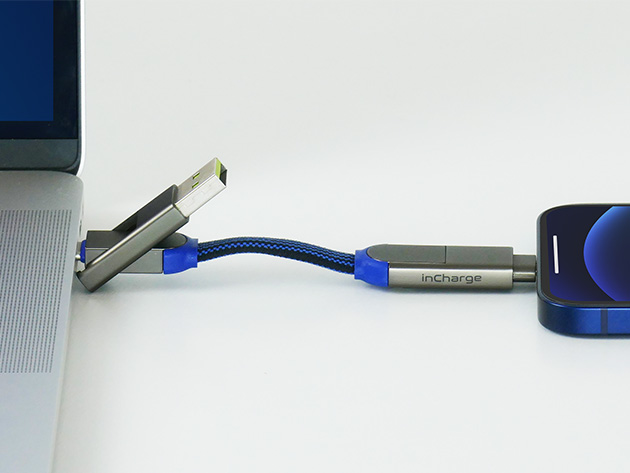 InCharge X Charging Cable (2.8"/Sapphire Blue) | New Atlas