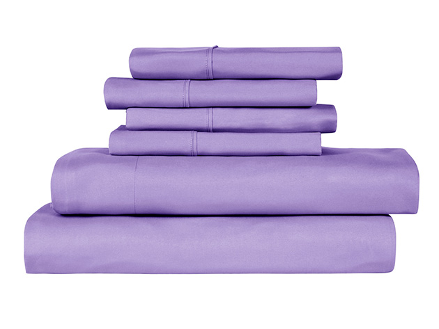 6-Piece Bamboo-Blend Comfort Luxury Sheet Set (Periwinkle/Queen ...