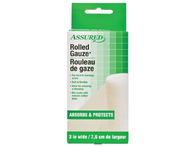 Assured Rolled Gauze Bandage for Minor Cuts and Scrapes, Absorbs and ...