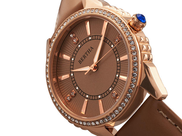 Bertha Reloj de Banda de Cuero Modelo Clara (Kaqui) | StackSocial