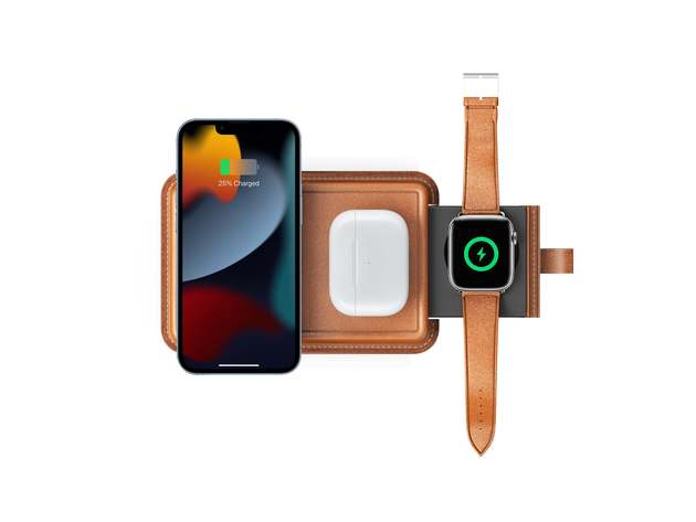 3-in-1 Magnetic Wireless Charger (Tan) | StackSocial