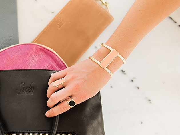 Bar Cuff in Peach | StackSocial