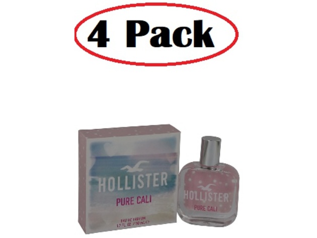 4 Pack of Hollister Pure Cali by Hollister Eau De Parfum Spray 1.7 oz ...