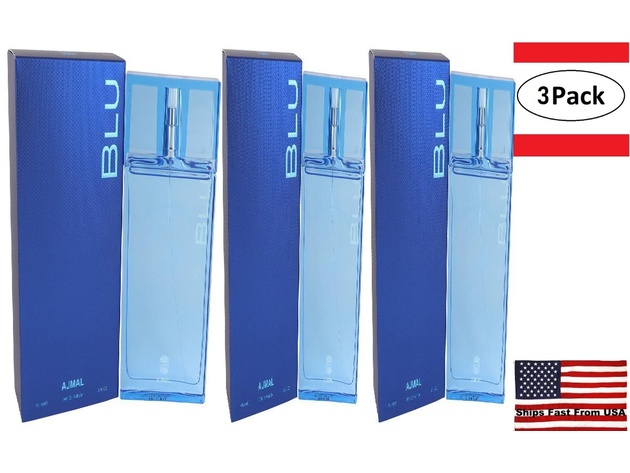 3 Pack Ajmal Blu by Ajmal Eau De Parfum Spray 3 oz for Men | Joyus