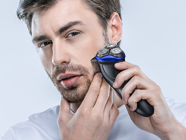 Mens Electric Razor with Pop Up Trimmer + Nose Hair Trimmer Set ...