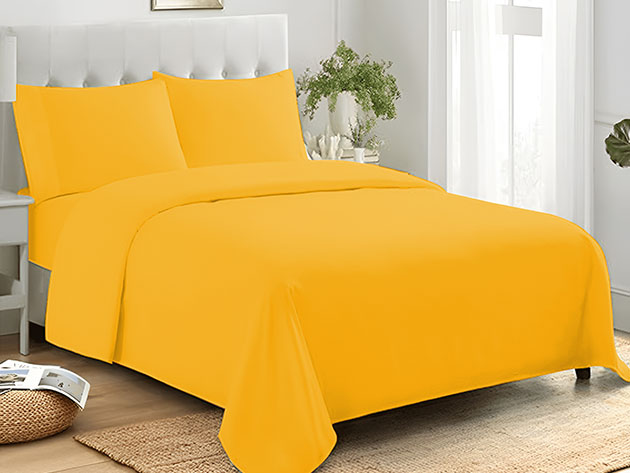 4-Piece Microfiber Sheet Set (Yellow/Queen) | StackSocial