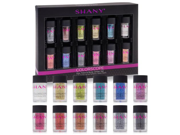 SHANY Colorscope 12-Color Face & Body Premium Cosmetics Grade Glitter ...