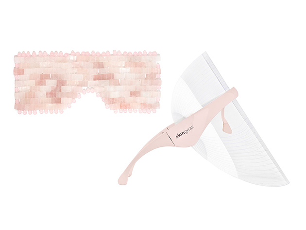 LED Face Shield & Rose Quartz Eye Mask Set | StackSocial