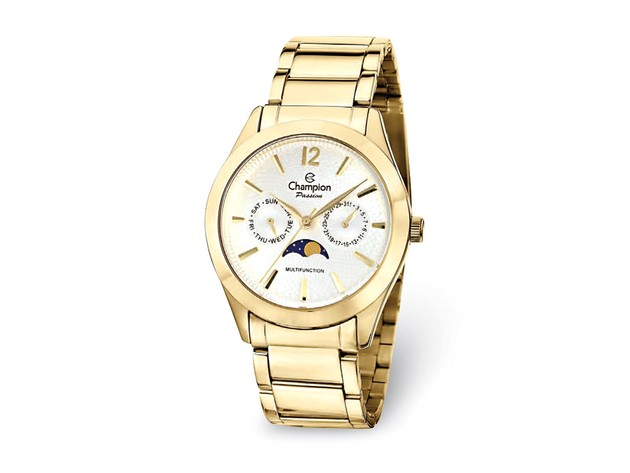 Champion Mens Passion Gold-tone White Dial Multifunction Watch ...