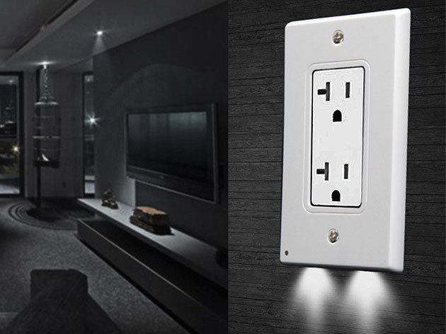 Outlet Covers with Built-In LED Lights (5-Pack/Decor) | StackSocial