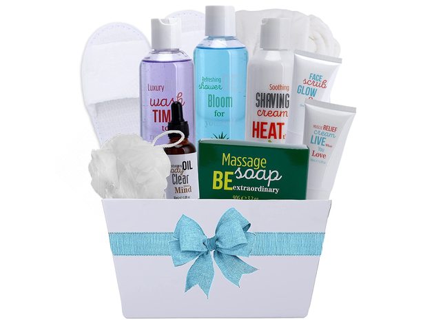 Luxe Bath Spa Gift Basket. New Self Care Spa Kit with Bathrobe ...