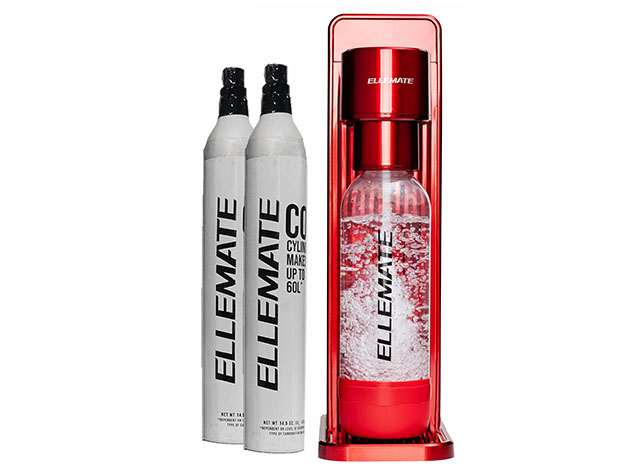 Ellemate Carbonated Drink Maker Starter Kit (Iconic/Red) | Joyus