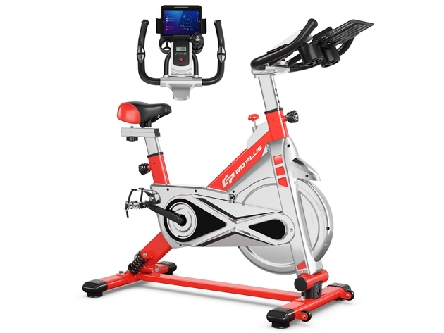 Goplus Indoor Stationary Exercise Cycle Bike Bicycle Workout w/ Large ...