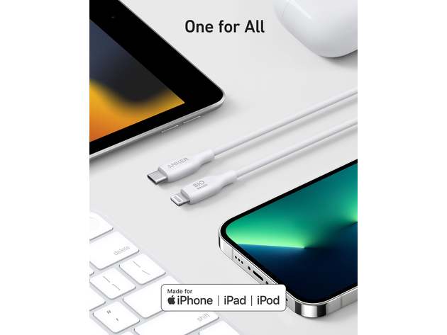 Anker 541 USB-C to Lightning Cable (Bio-Based) 3ft / Aurora White | Android Authority