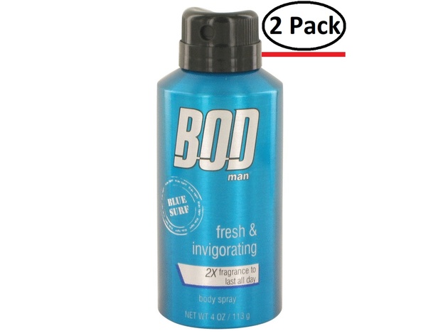 Bod Man Blue Surf by Parfums De Coeur Body spray 4 oz for Men (Package ...