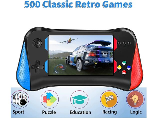 3.5'' LCD Screen Retro Handheld Video Game Console Preloaded with 500 ...