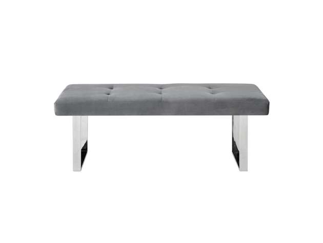 Oliver Velvet Bench Grey | StackSocial